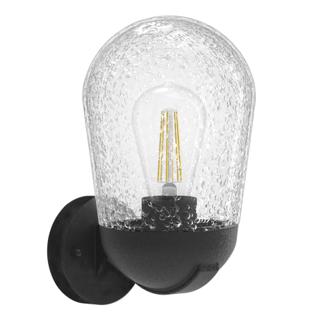 IP44 BLACK WALL LIGHT WITH SPECKLED GLASS – Cajees Lighting and Electrical