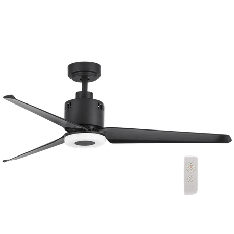 BLACK REMOTE CONTROLLED CEILING FAN WITH 3CCT LIGHT – Cajees Lighting ...