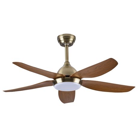 ANTIQUE GOLD/BROWN REMOTE CONTROLLED CEILING FAN WITH 3CCT LIGHT ...